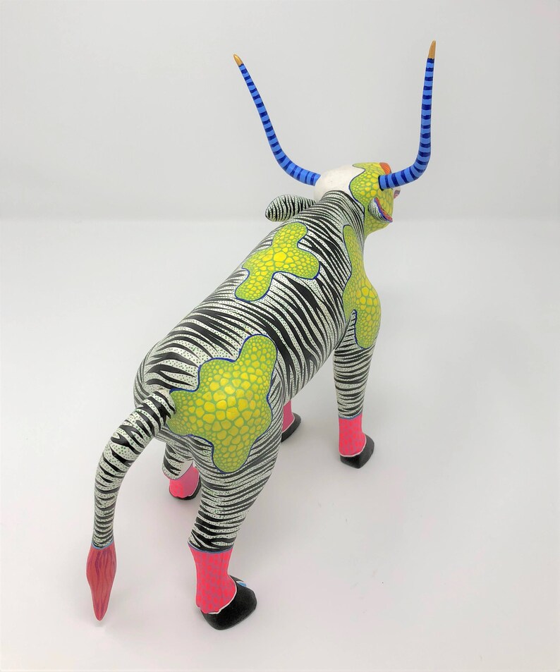 Hand Carved and Painted Oaxaca Art Large Bull - Etsy
