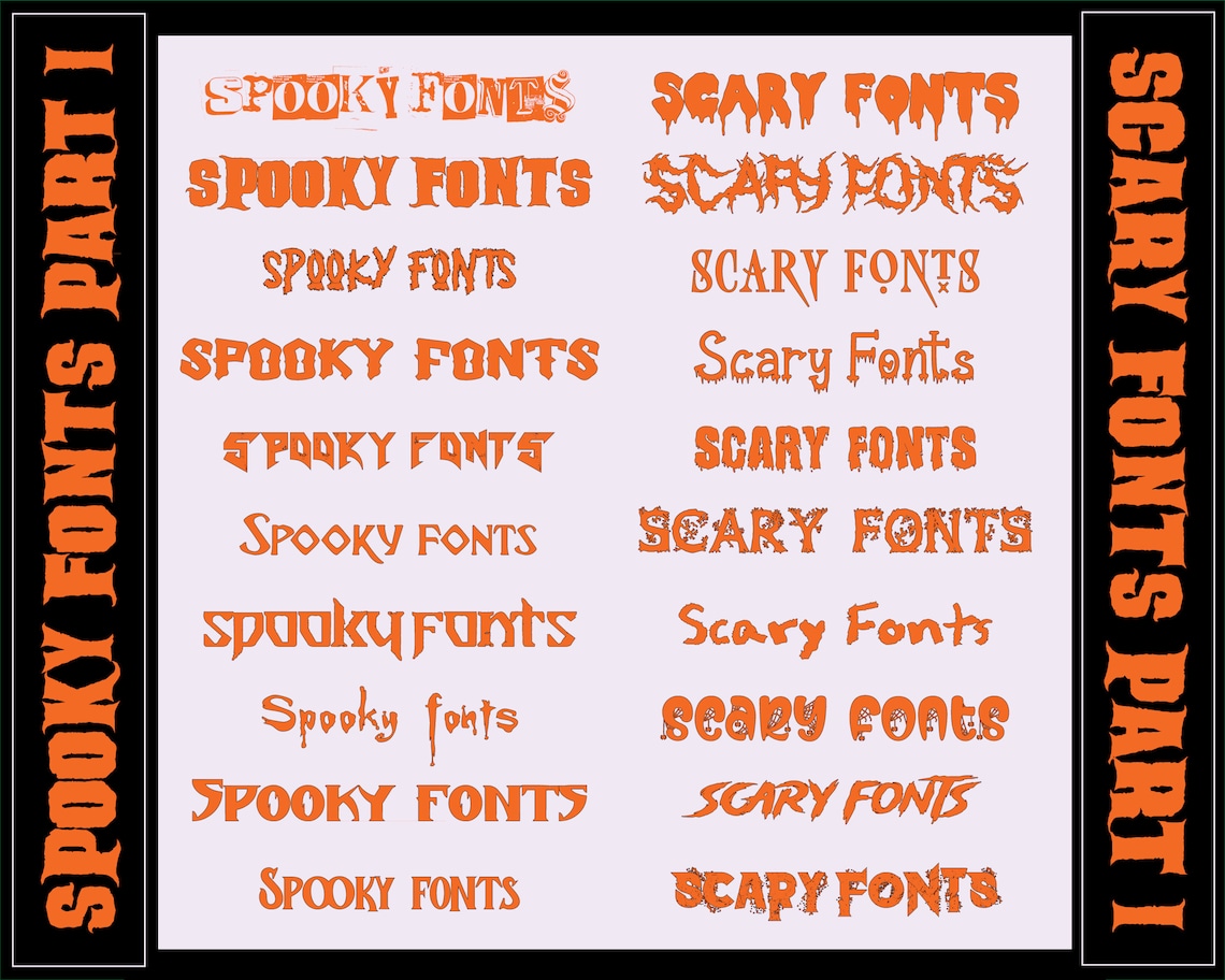 Scary and Spooky Halloween Font Pack Part I - 40 Different Fonts With ...