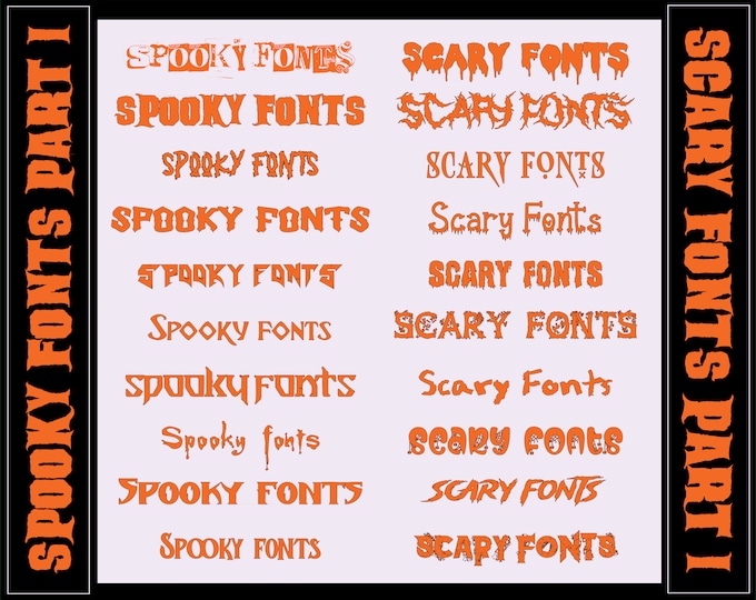 Scary and Spooky Halloween Font Pack Part I - 40 Different Fonts With ...