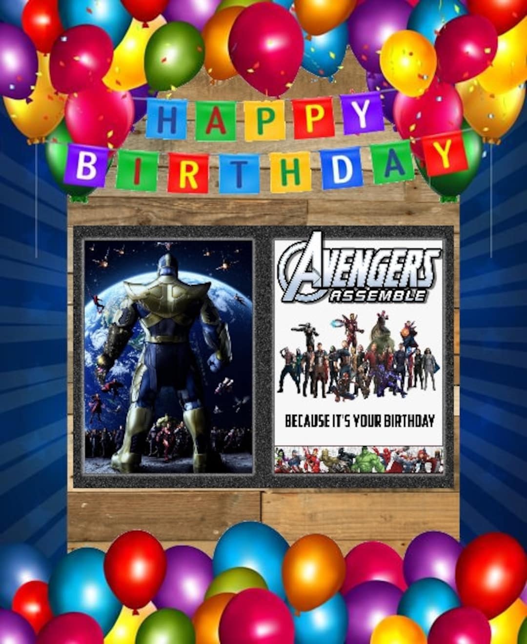 Marvel's Avengers Endgame Birthday Card PDF digital Download - Etsy UK