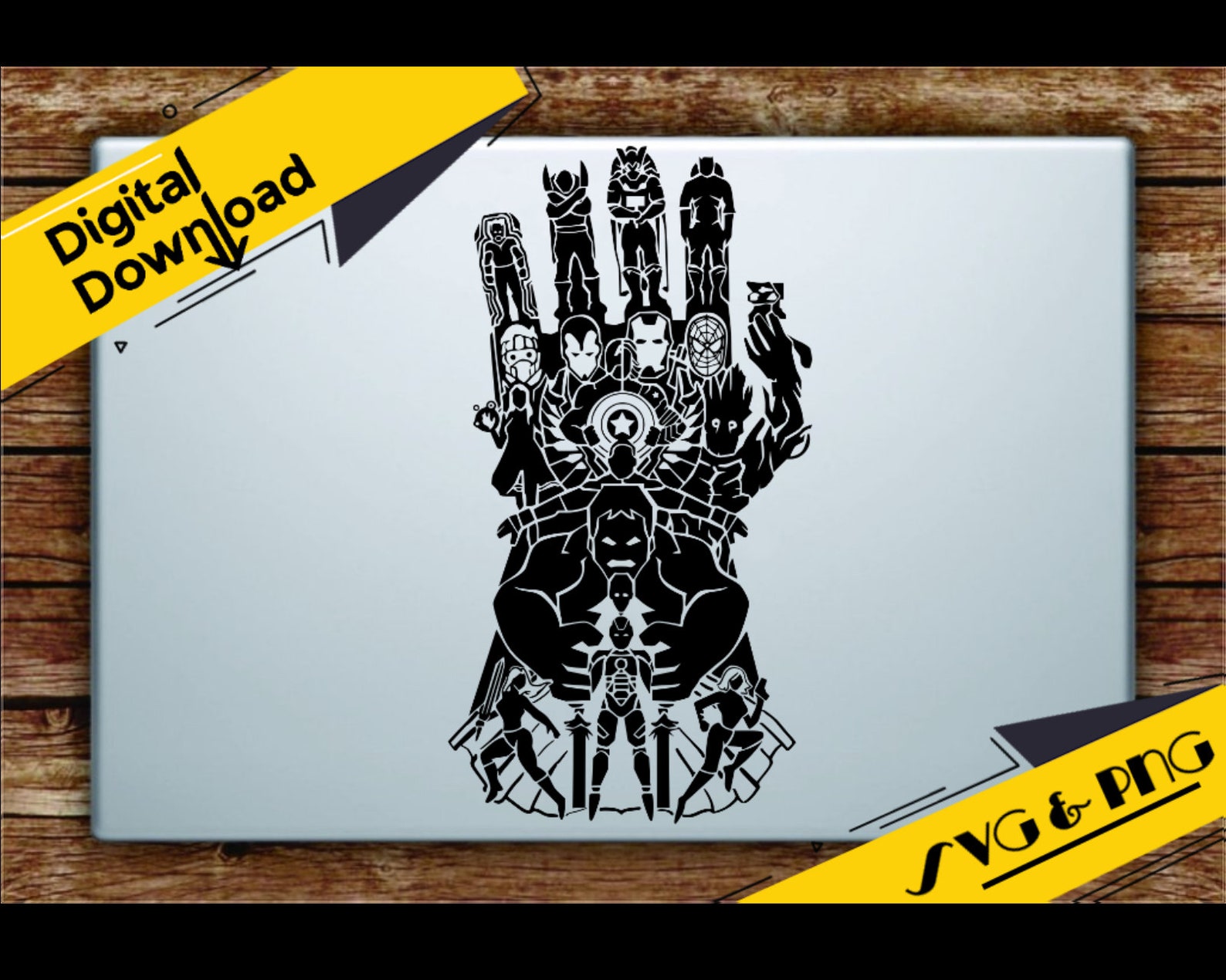 Infinity Gauntlet Avengers Collage Mural Vector Graphic SVG - Etsy