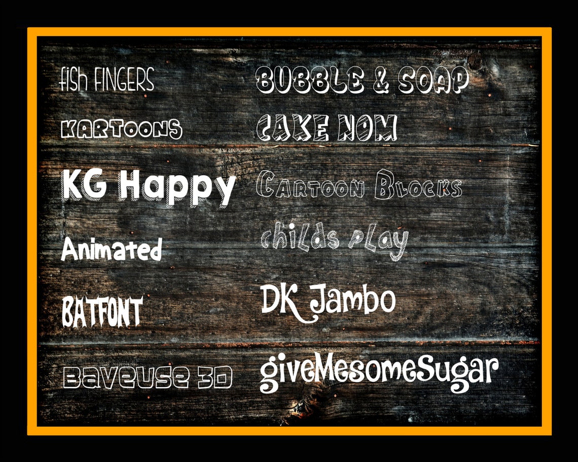 Cartoon Style Font Pack 1 24 Cartoon Fonts 30 Font - Etsy