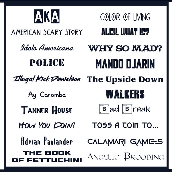 50 Different Fonts - Etsy