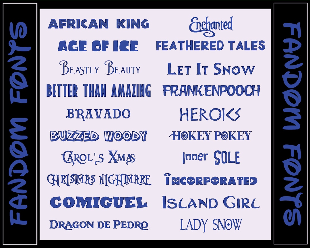 Fandom Font Walt Pack I (20 Animated Movie Fonts) (digital Download) - Etsy