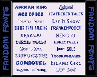 Fandom Font Walt Pack 2 20 Animated Movie Fonts digital | Etsy
