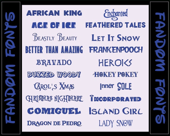 Fandom Font Walt Pack I 20 Animated Movie Fonts digital - Etsy