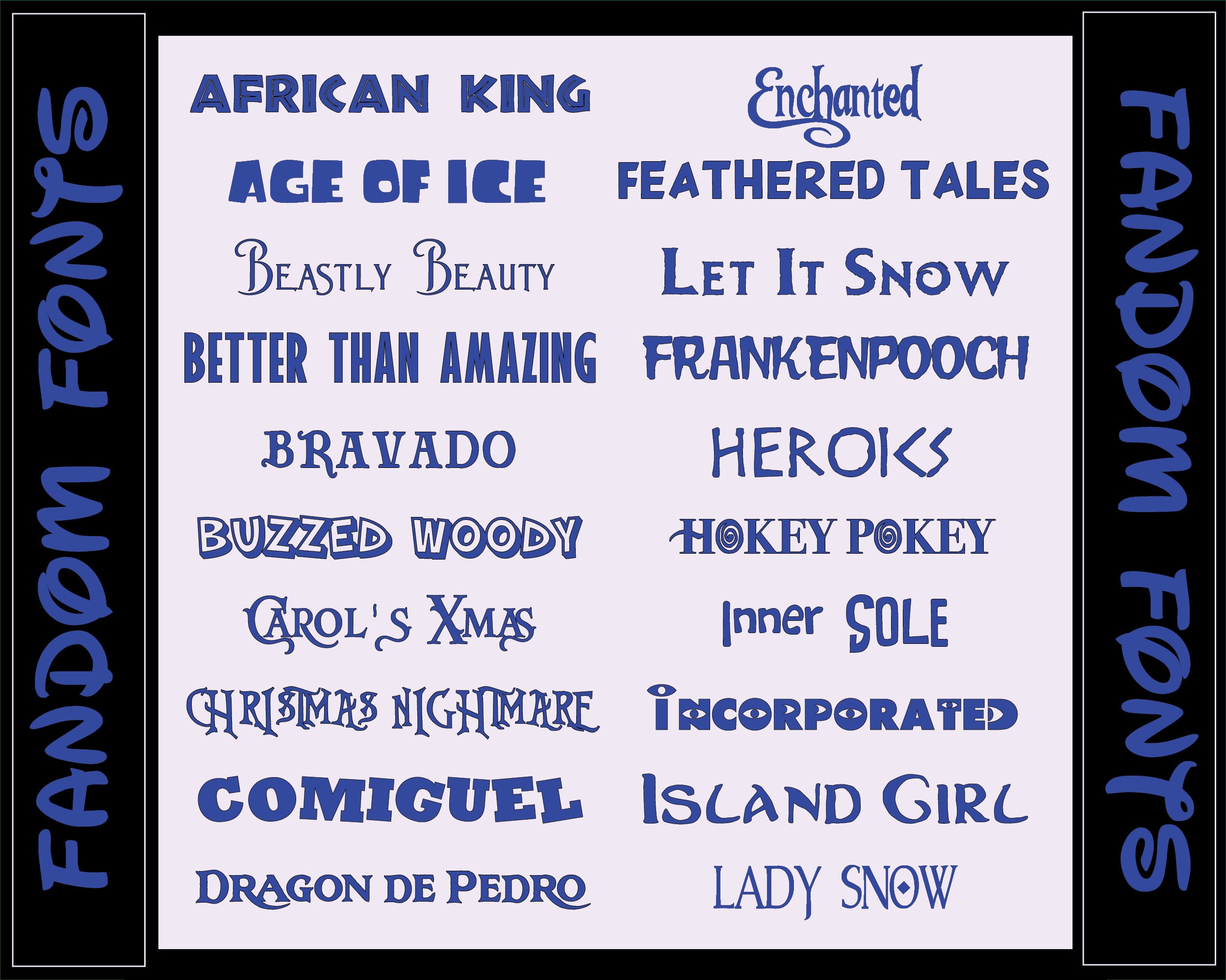 Fandom Font Walt Pack I 20 Animated Movie Fonts digital - Etsy