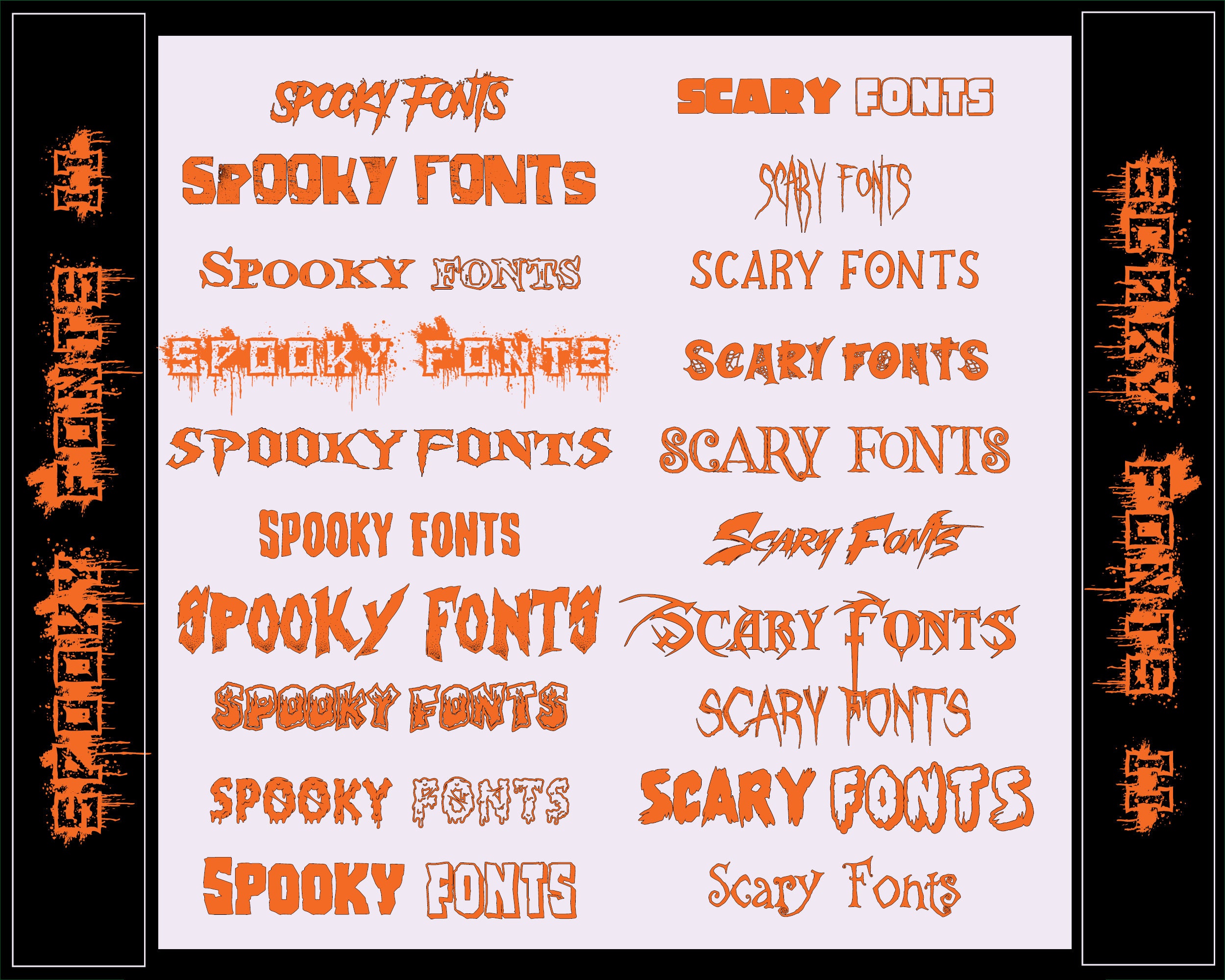 Scary and Spooky Halloween Font Pack Part II - 40 Different Fonts With ...