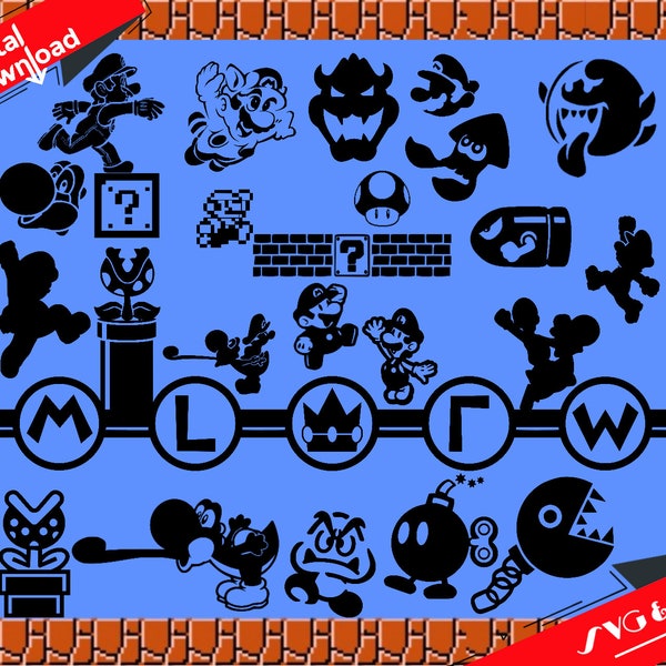 Mario Silhouette - Etsy