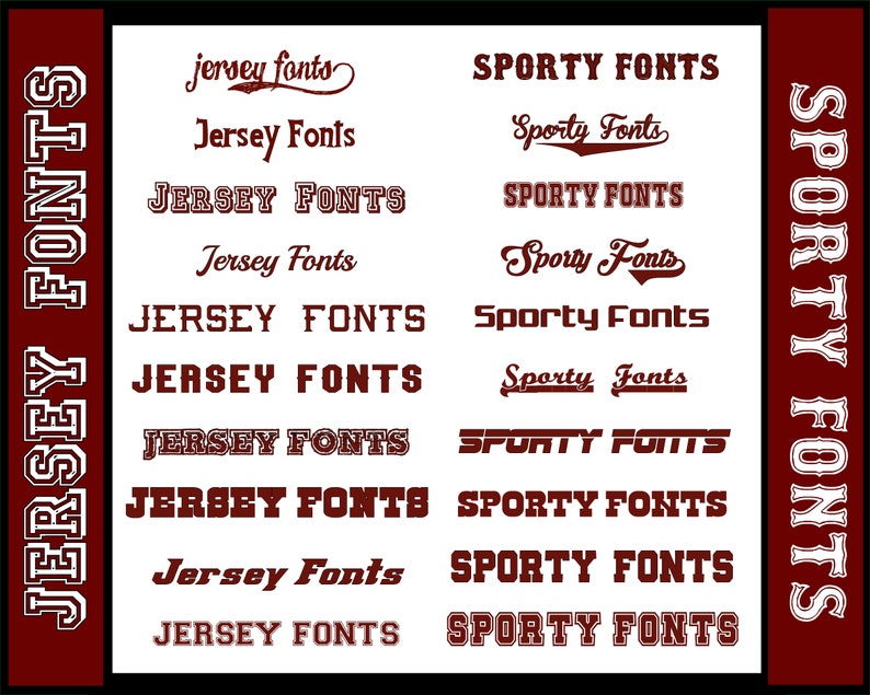 Jersey and Sports Font Pack - 20 Different Fonts With 35+ Variations ...