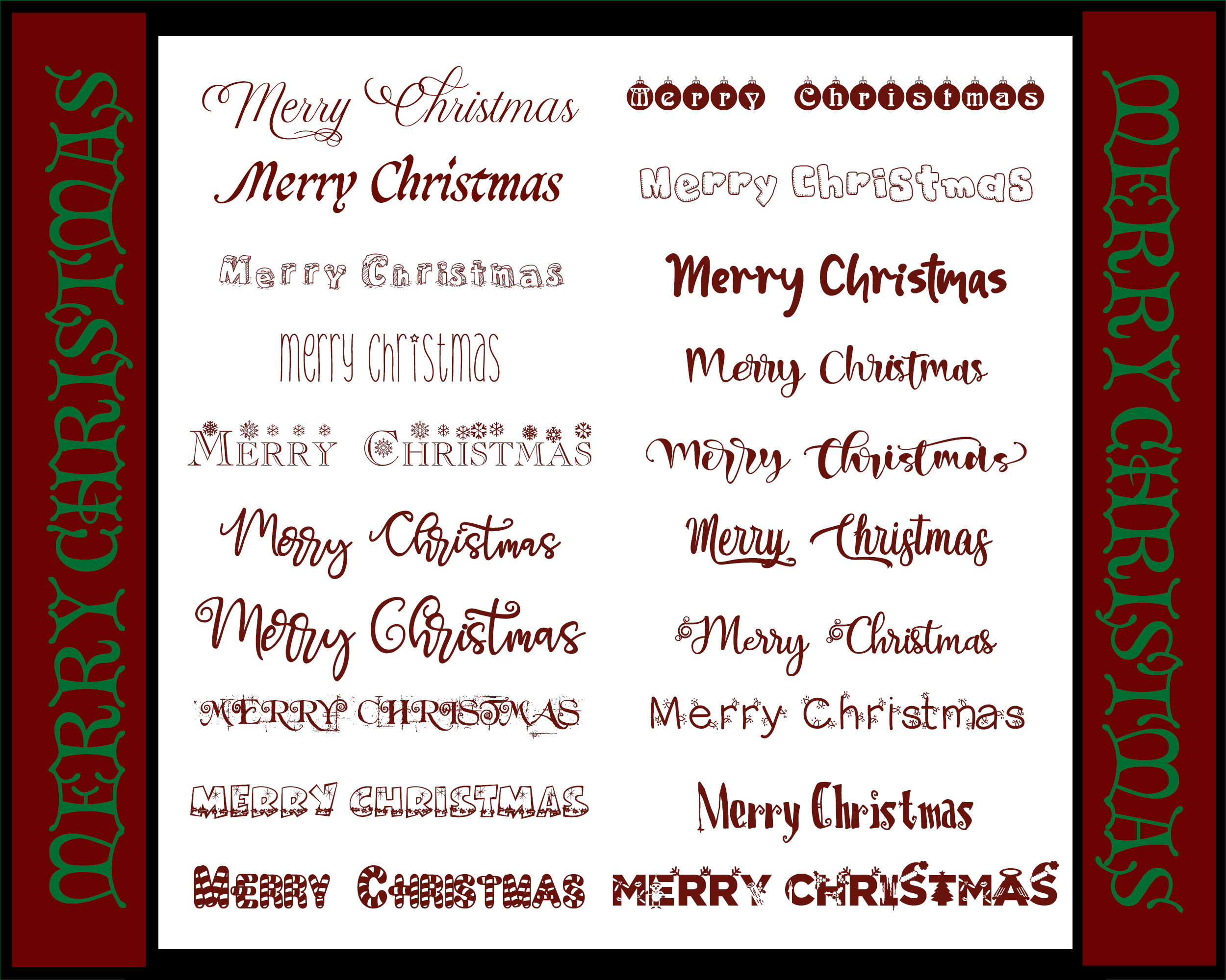 Christmas Font Pack 1 (21 Christmas and Cursive Fonts) (digital ...