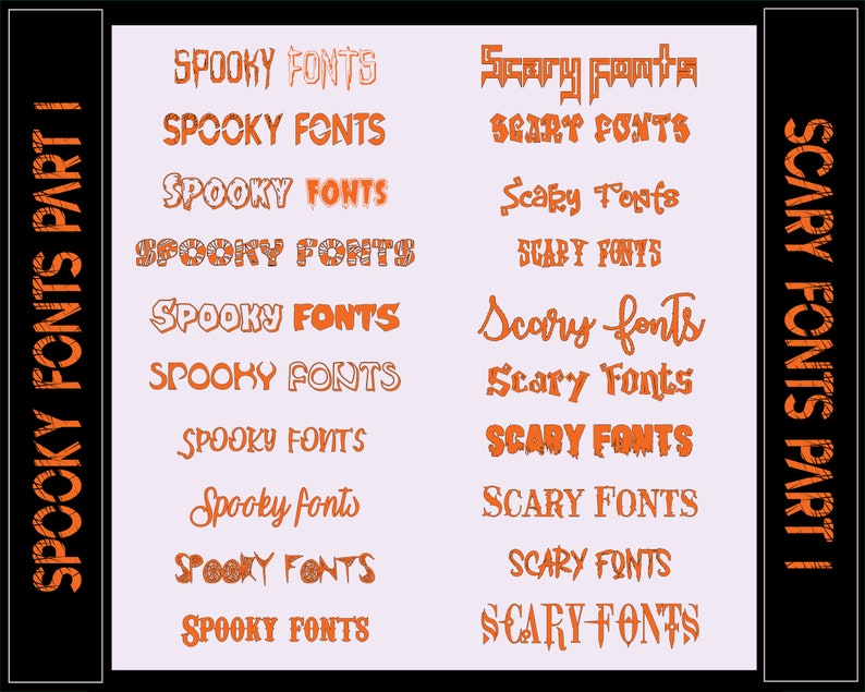 Scary and Spooky Halloween Font Pack Part I - 40 Different Fonts With ...