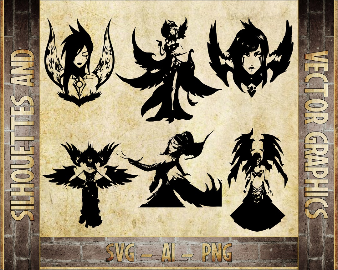 Morgana, the Fallen League of Legends Inspired 6 Pk Vector Graphics ...