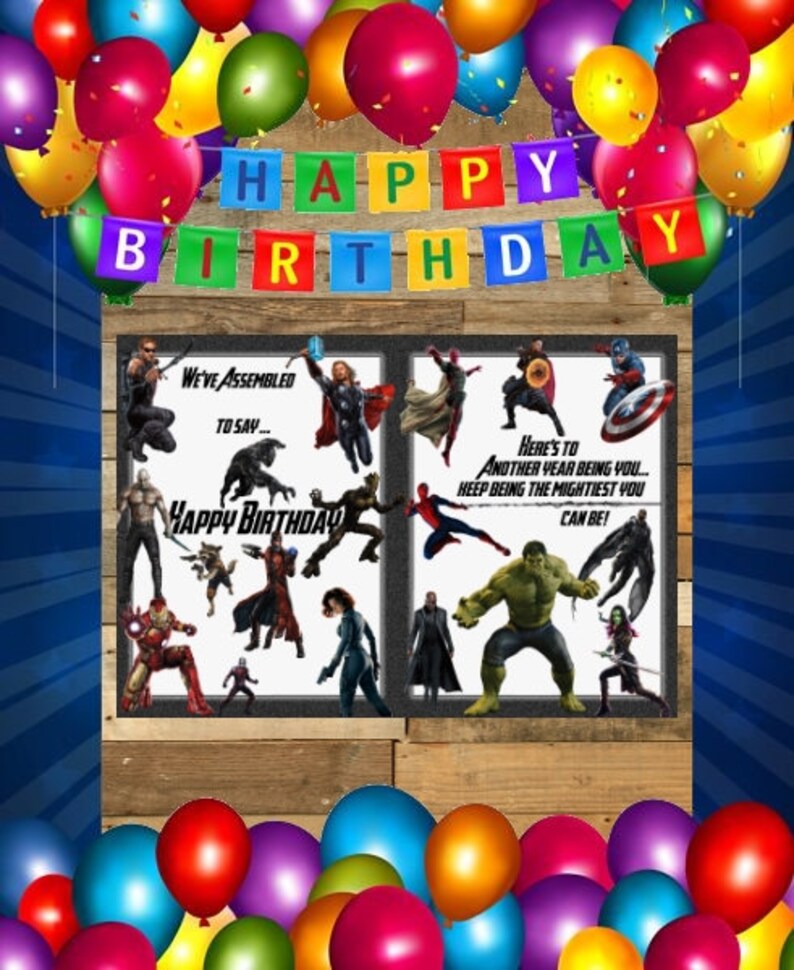 Marvel's Avengers Endgame Birthday Card PDF digital - Etsy UK