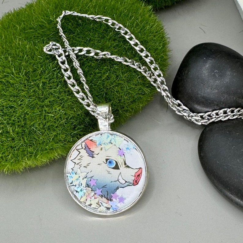 Handmade Demon Slayer Inosuke Anime Necklace - Etsy
