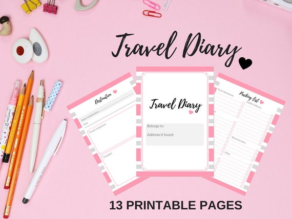 Travel diary journal template - fibermens