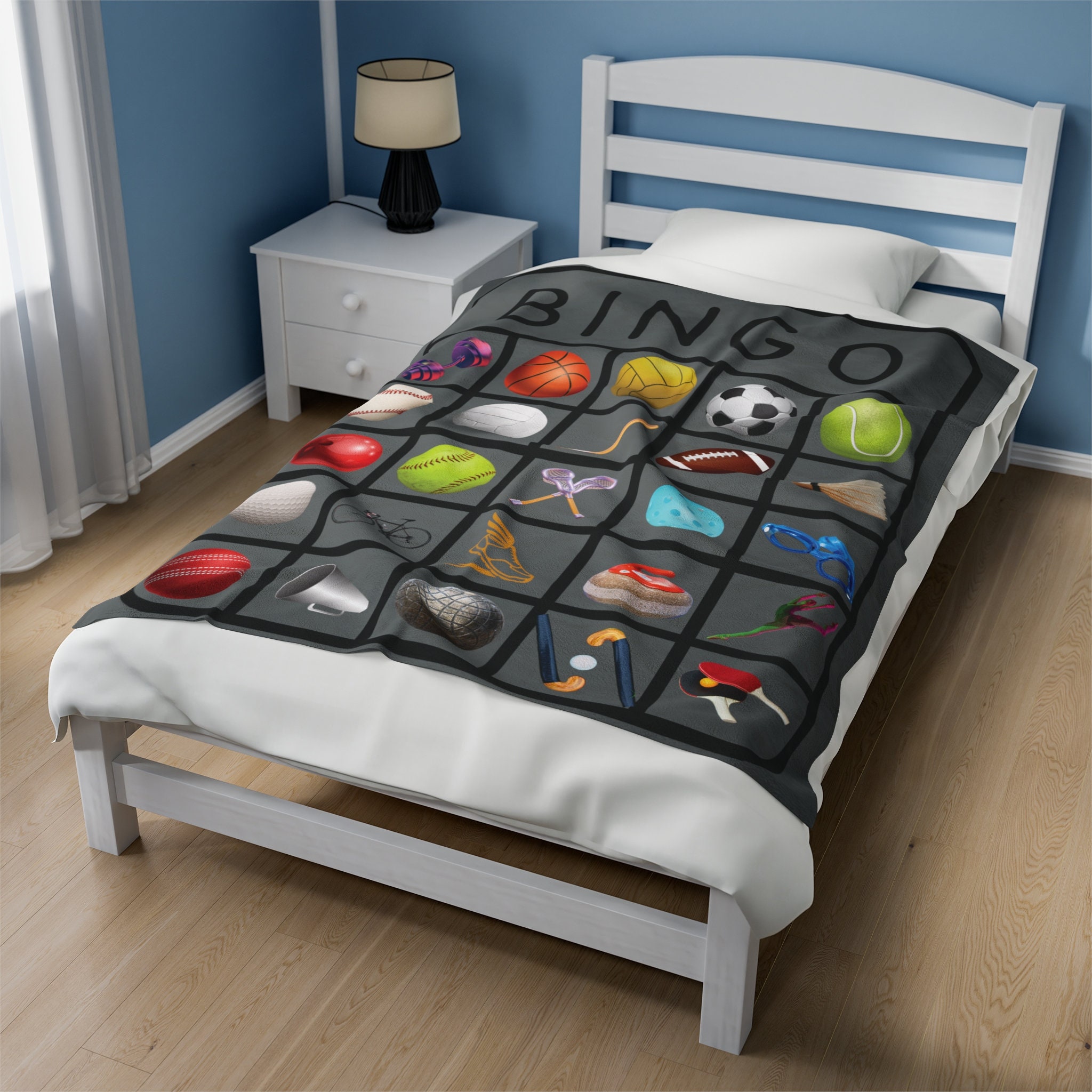 Bingo Blanket for Bingo Lover Customizable Plush Blanket for Sport ...