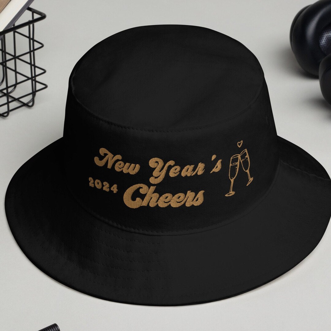 Embroidered New Years Eve Party Hat 2024 Celebration Bucket Hat New ...