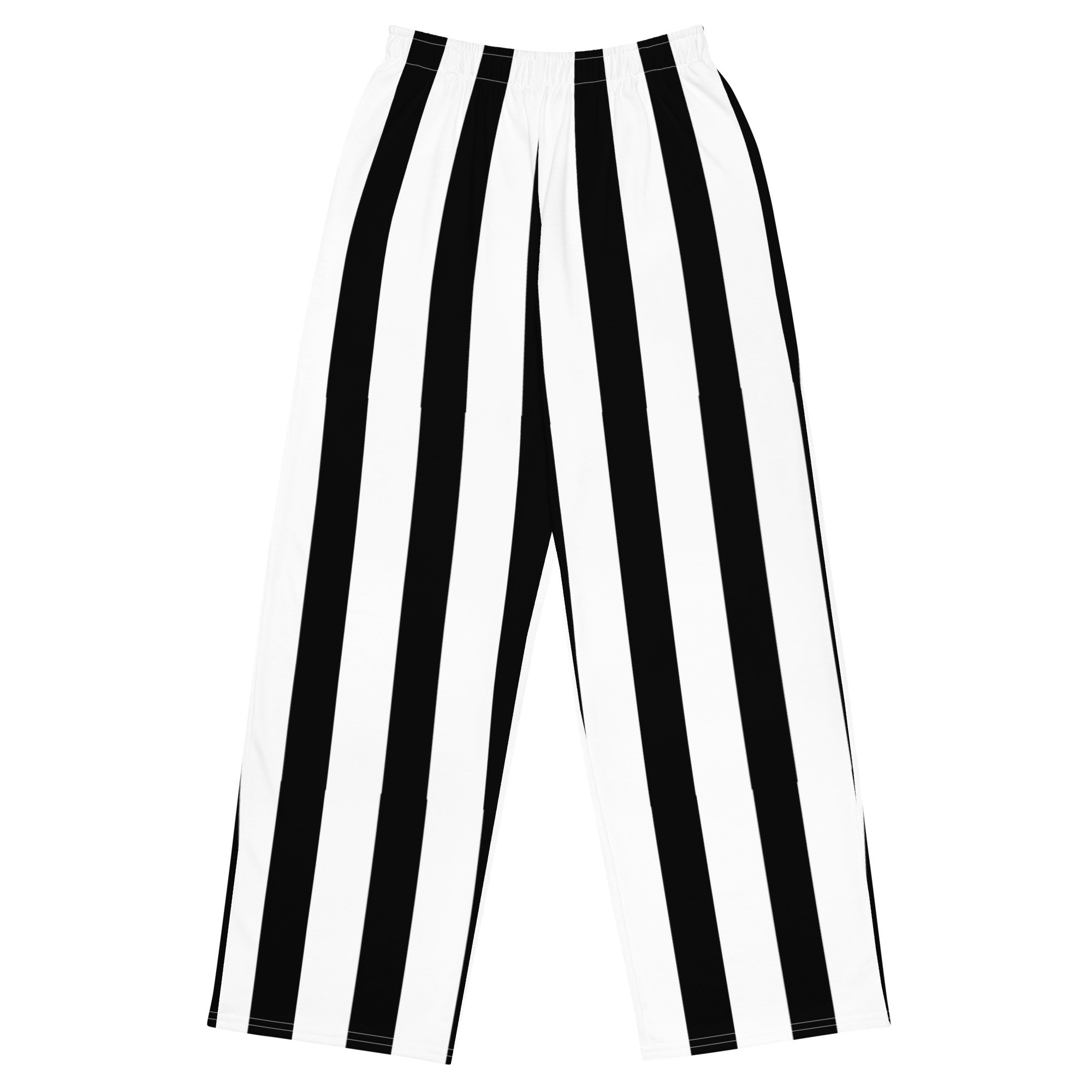 Black and White Striped Pants Wide Leg Black and White Stretch - Etsy