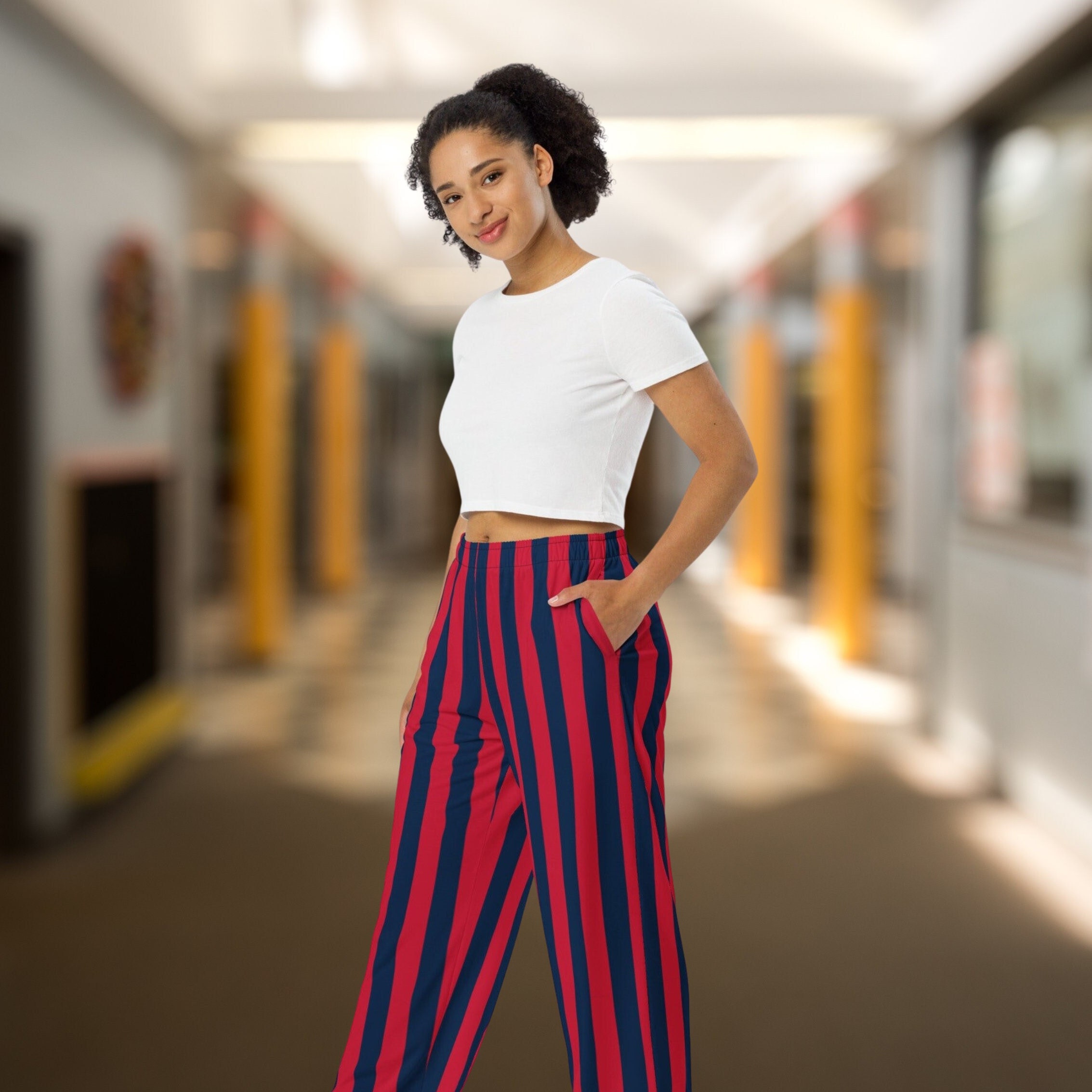 Red and Blue Striped Pants Indiana Basketball Pants Lounge Pants for ...