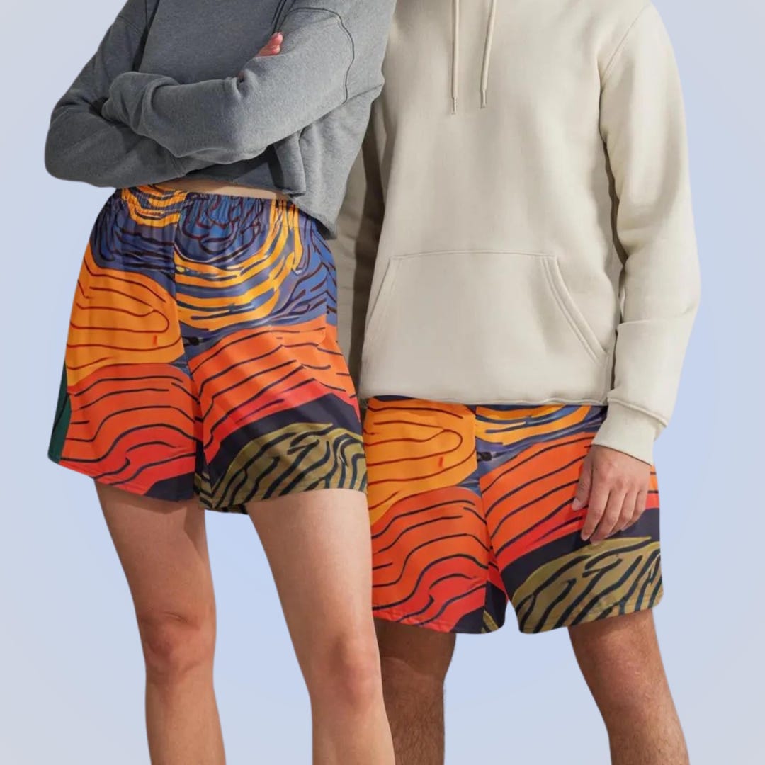 Artist-inspired Night Theme Athletic Shorts: Recycled Polyester Swirl ...