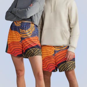 Artist-inspired Night Theme Athletic Shorts: Recycled Polyester Swirl ...