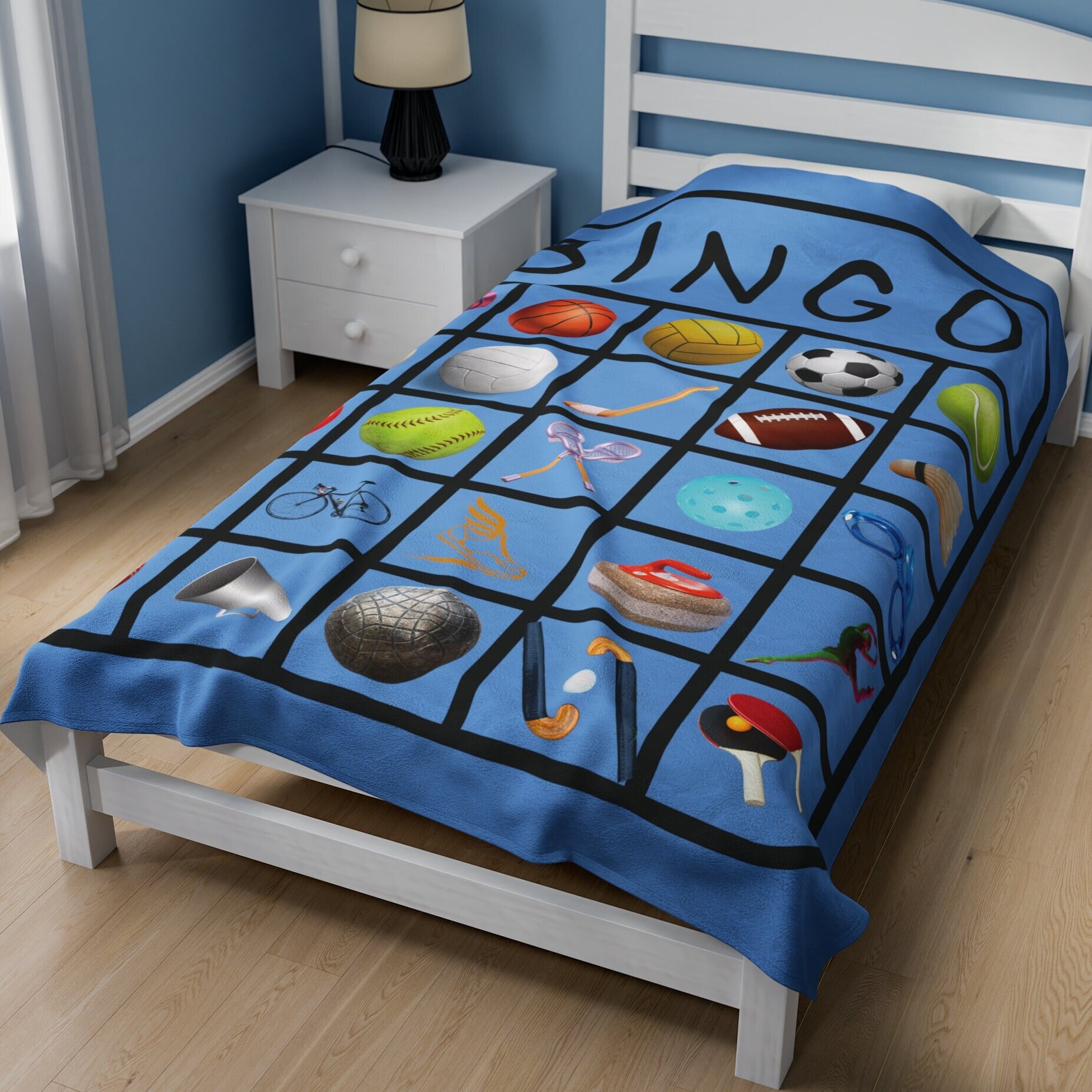 Bingo Blanket for Bingo Lover Customizable Plush Blanket for Sport ...