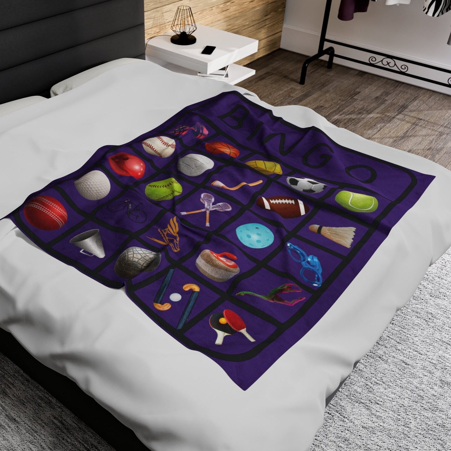 Bingo Blanket for Bingo Lover Customizable Plush Blanket for Sport ...