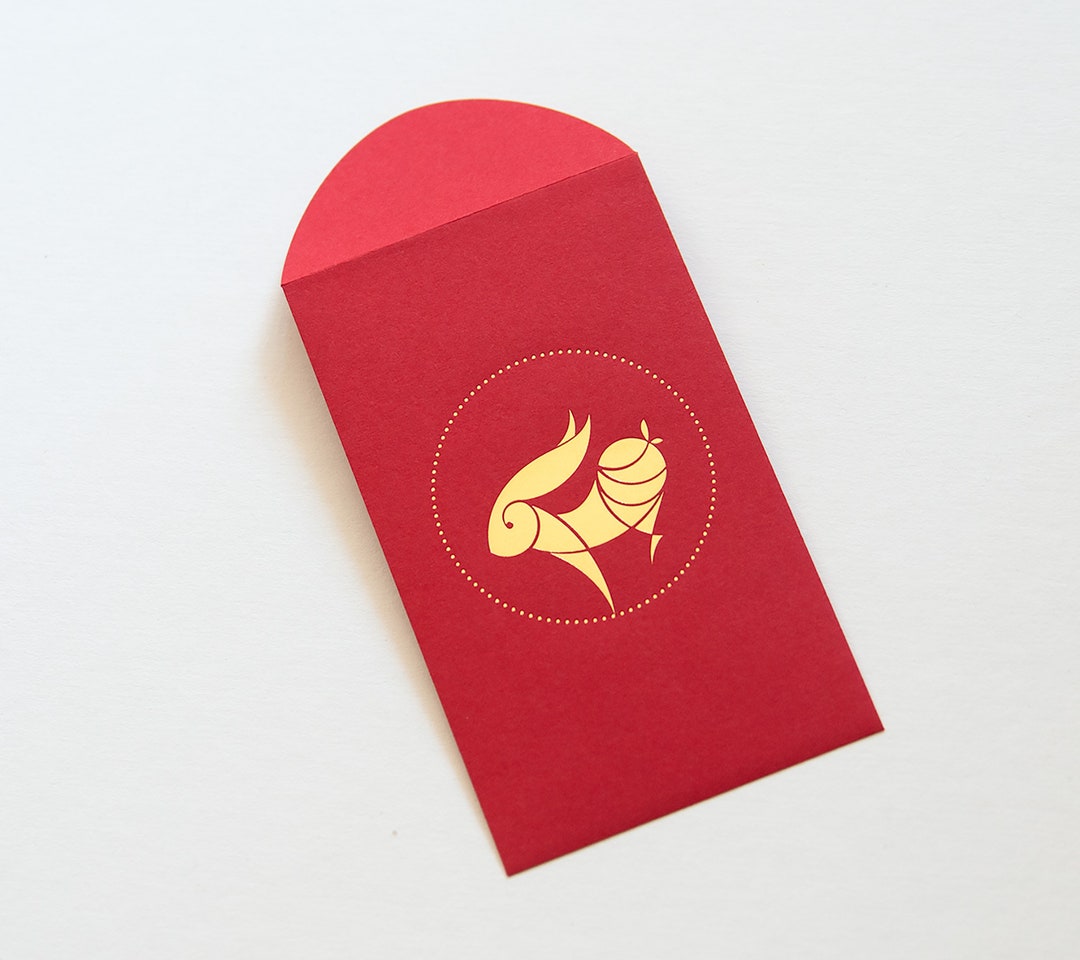 NEW - 2 Rabbit Gold-foiled Red Envelopes – Professionally Foiled - Etsy