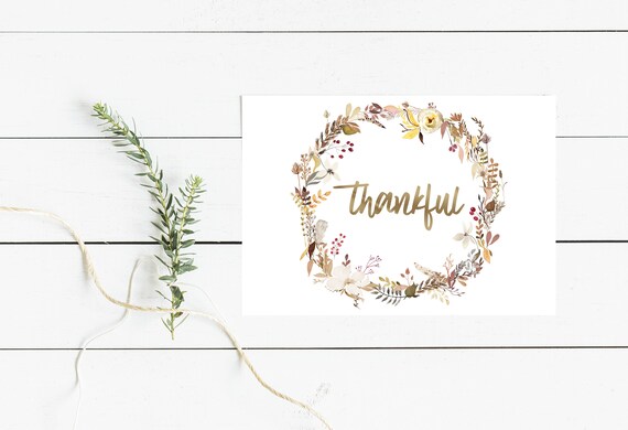 Thankful Printable Art Thanksgiving Wall Art | Etsy