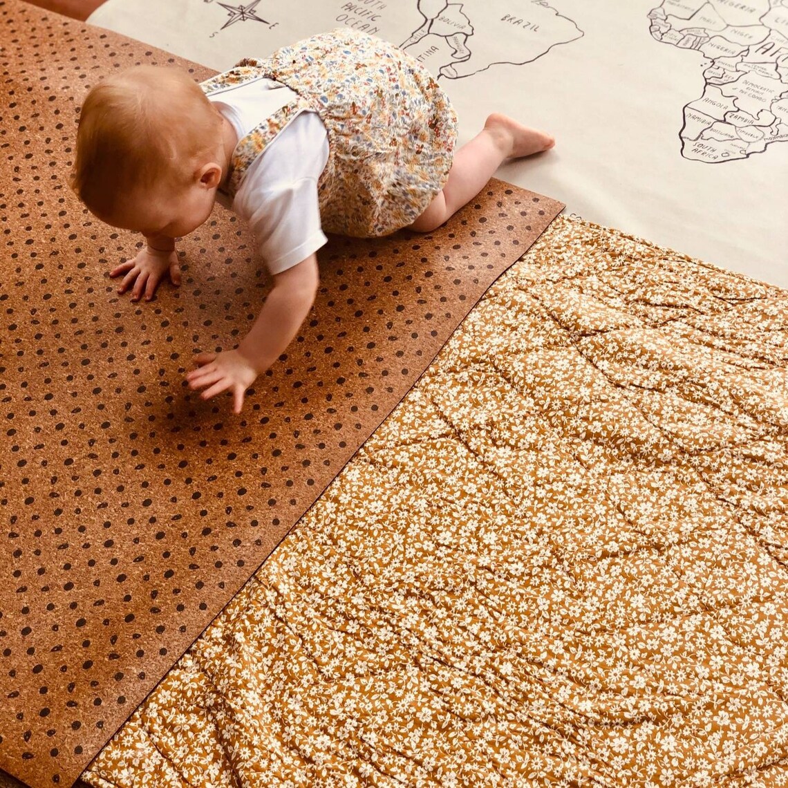 Natural Kids Rug With a Polka Dot Pattern Scandinavian Decor | Etsy