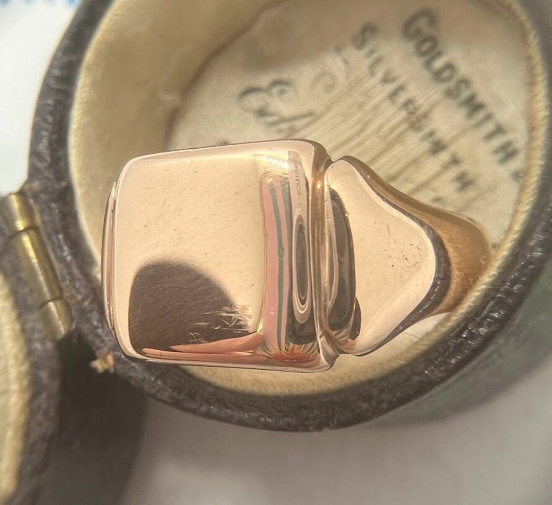 Antique 9ct Rose Gold Seal/signet Ring 1923 UK Size O 1/2 - Etsy