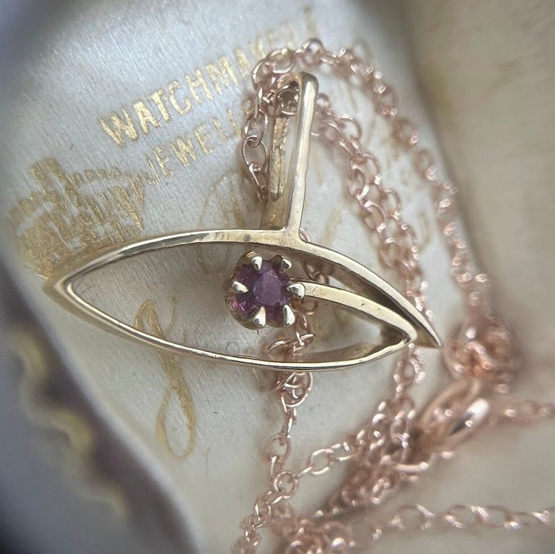 Unusual 9ct Gold Ruby Leaf Pendant on Modern Gold Plated Chain - Etsy UK