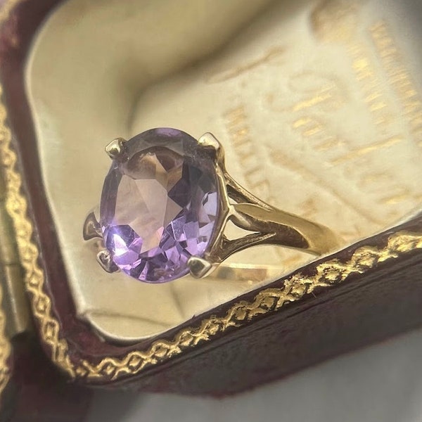 Gold Amethyst Ring - Etsy UK