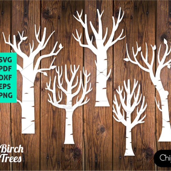 Birch Tree Svg - Etsy