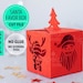Christmas Santa Favor Box SVG, 3D Paper Model Template With Santa and ...
