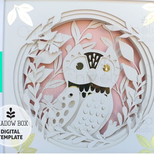 Owl Shadow Box SVG, Cute 3d Papercut SVG, Layered Paper Art Template ...