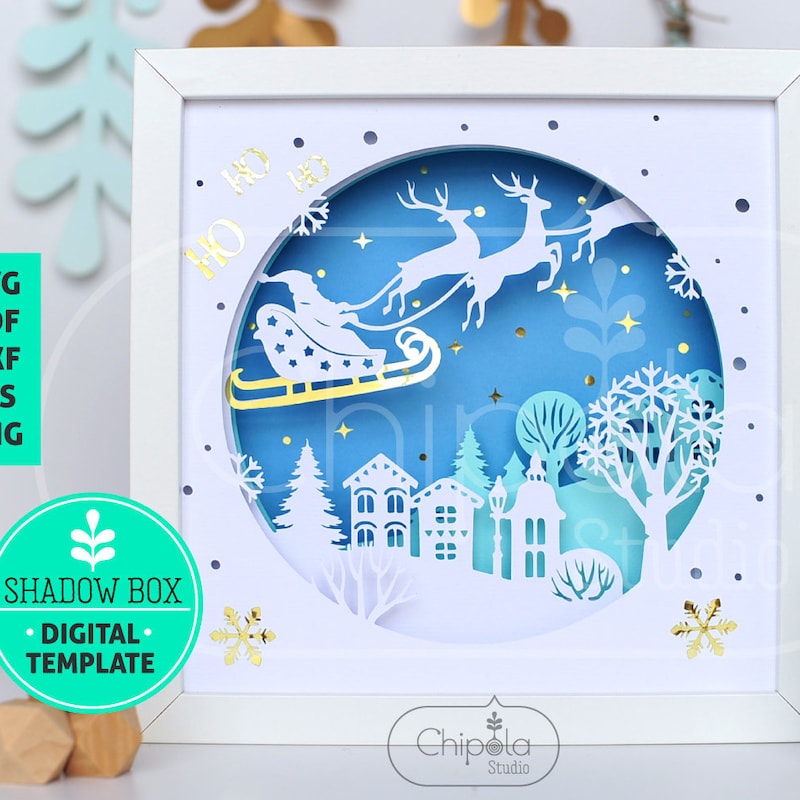 Santa Shadow Box - Etsy