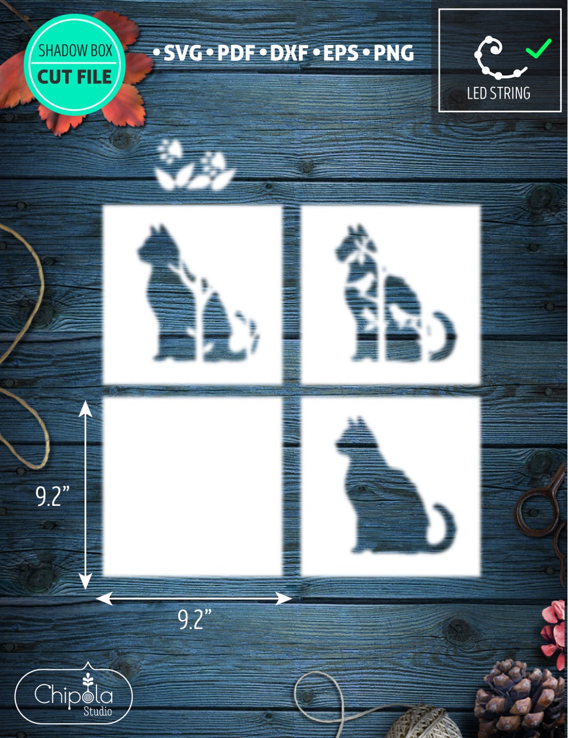 Cat Shadow Box SVG 3d papercut SVG modello di carta a strati | Etsy