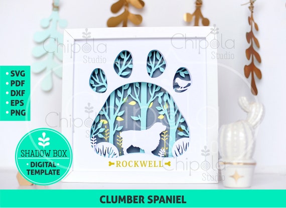Clumber Spaniel Dog Breed Shadow Box SVG 3d Papercut SVG | Etsy