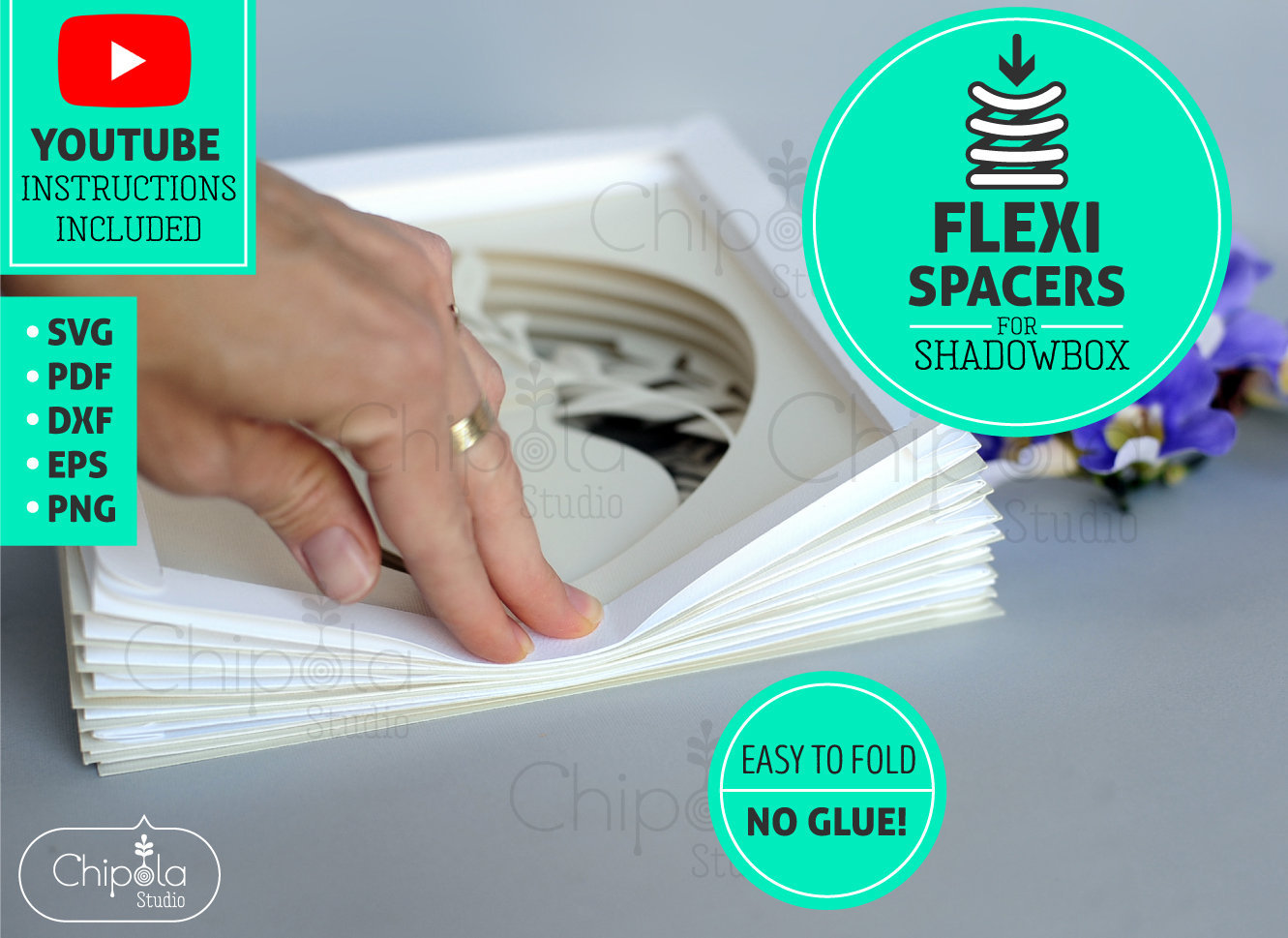 Flexi-Spacer Template aus Karton für ein Schattenbox- Kunstwerk. Kann ...