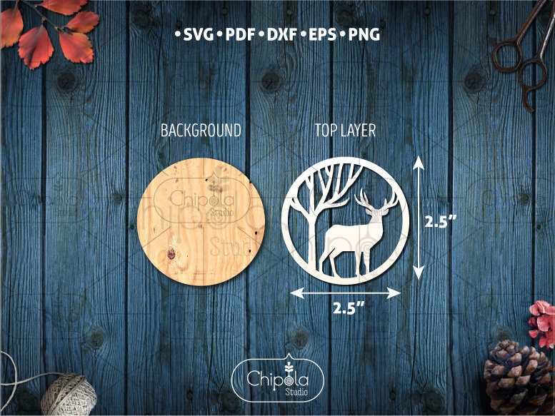 Christmas Round Magnets SVG Set, Winter Ornaments Bundle, Layered ...