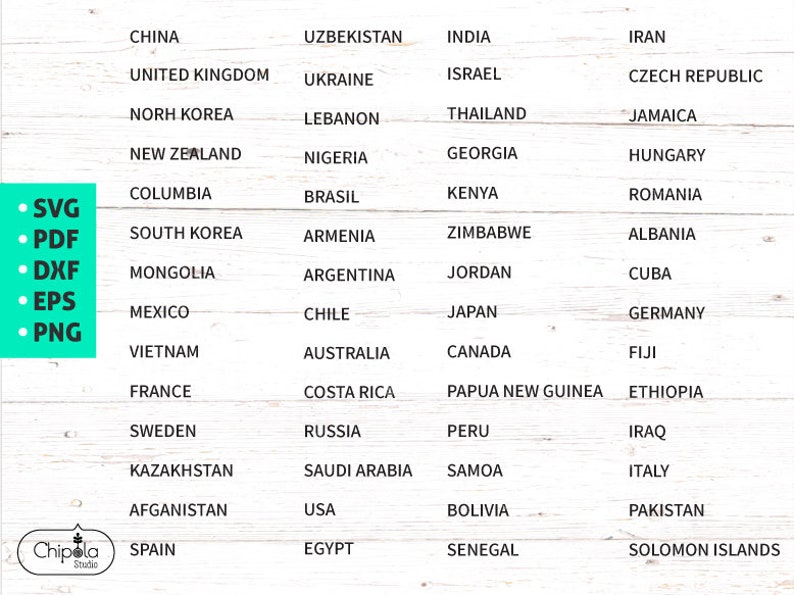 56 Detailed Country Maps SVG Cut File World Map USA Canada | Etsy