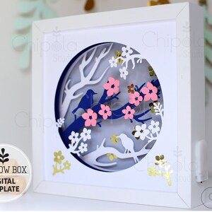Cherry Blossom Sakura Shadow Box SVG, 3d Papercut Trees and Flowers ...