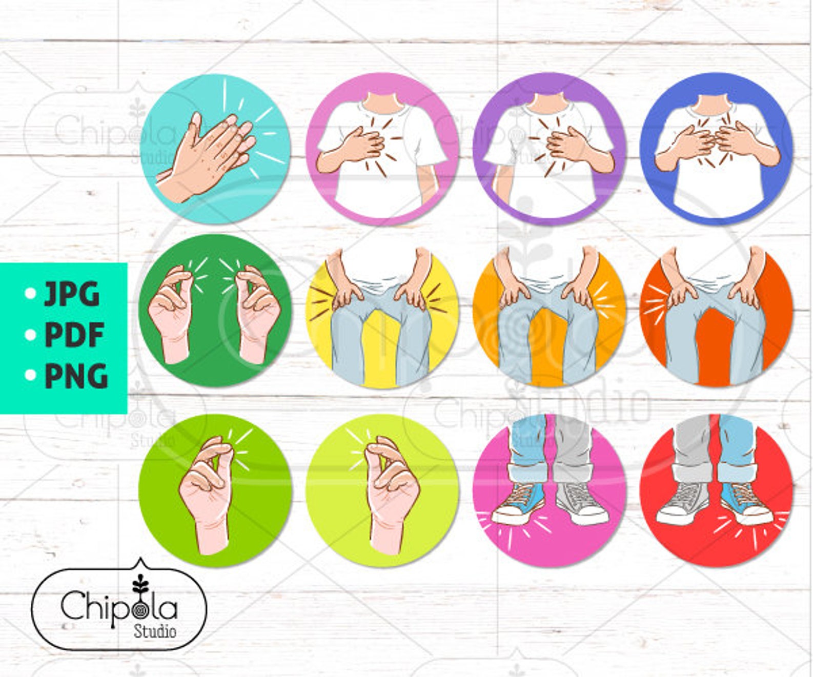 Kids Postures Printable Clipart Set, Kindergarten Printable Dance ...