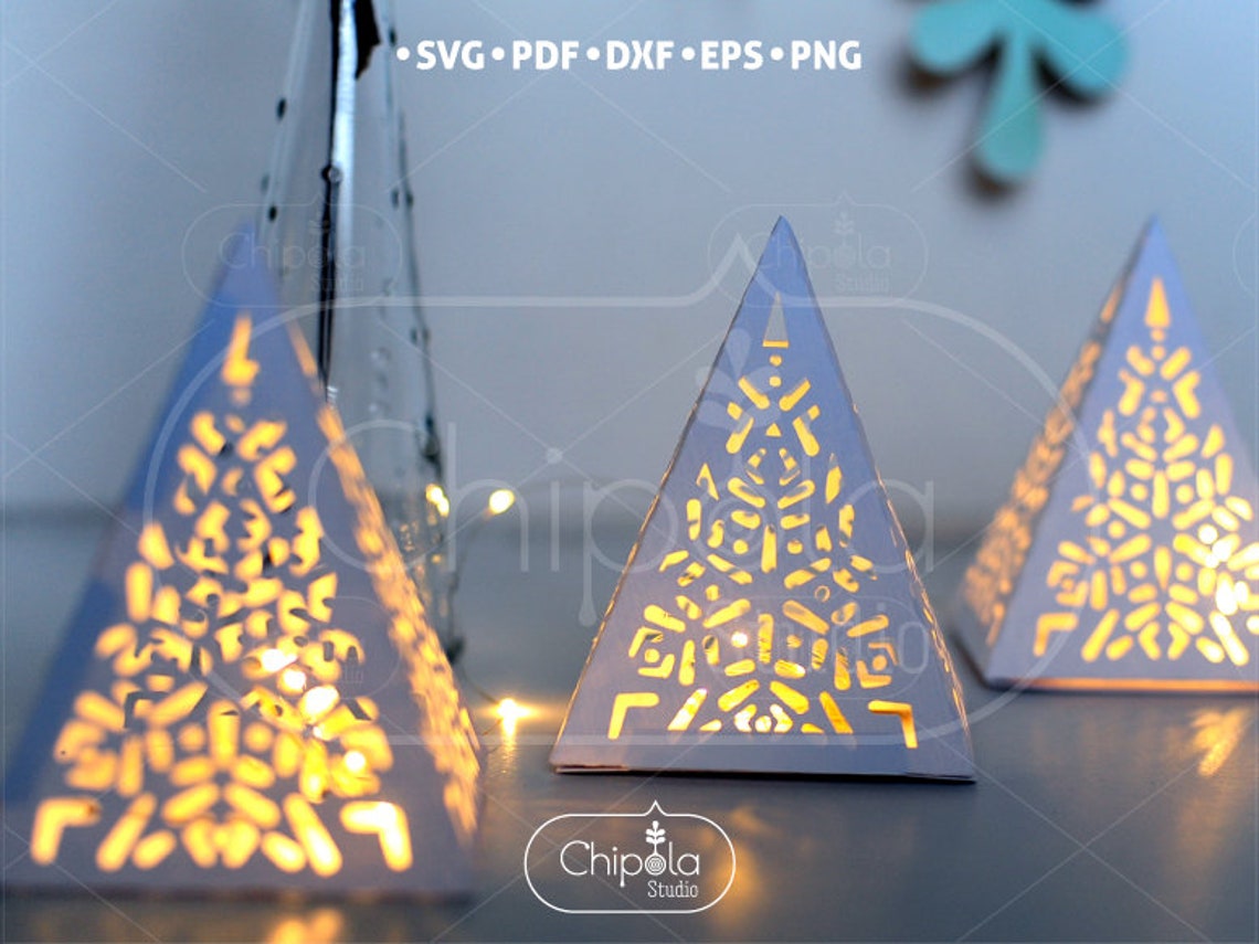 Centerpiece Decoration SVG, 3D Pyramid Lantern, Tribal Paper Model ...