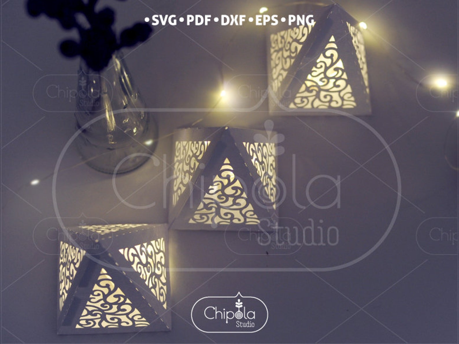 Centerpiece Decoration SVG 3D Pyramid Lantern Oriental - Etsy