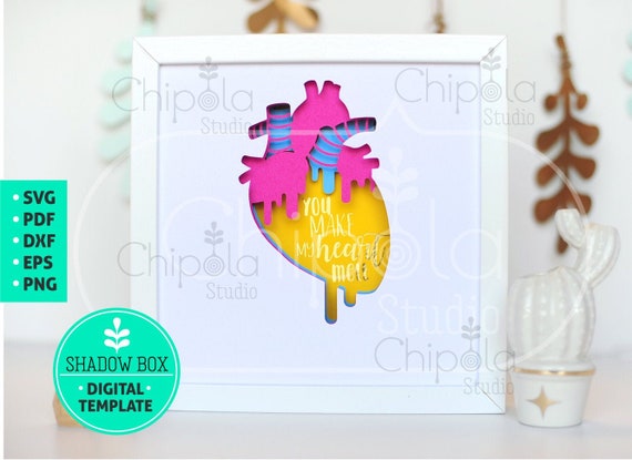 Heart Shadow Box SVG 3d Papercut SVG Valentine's Layered | Etsy Canada