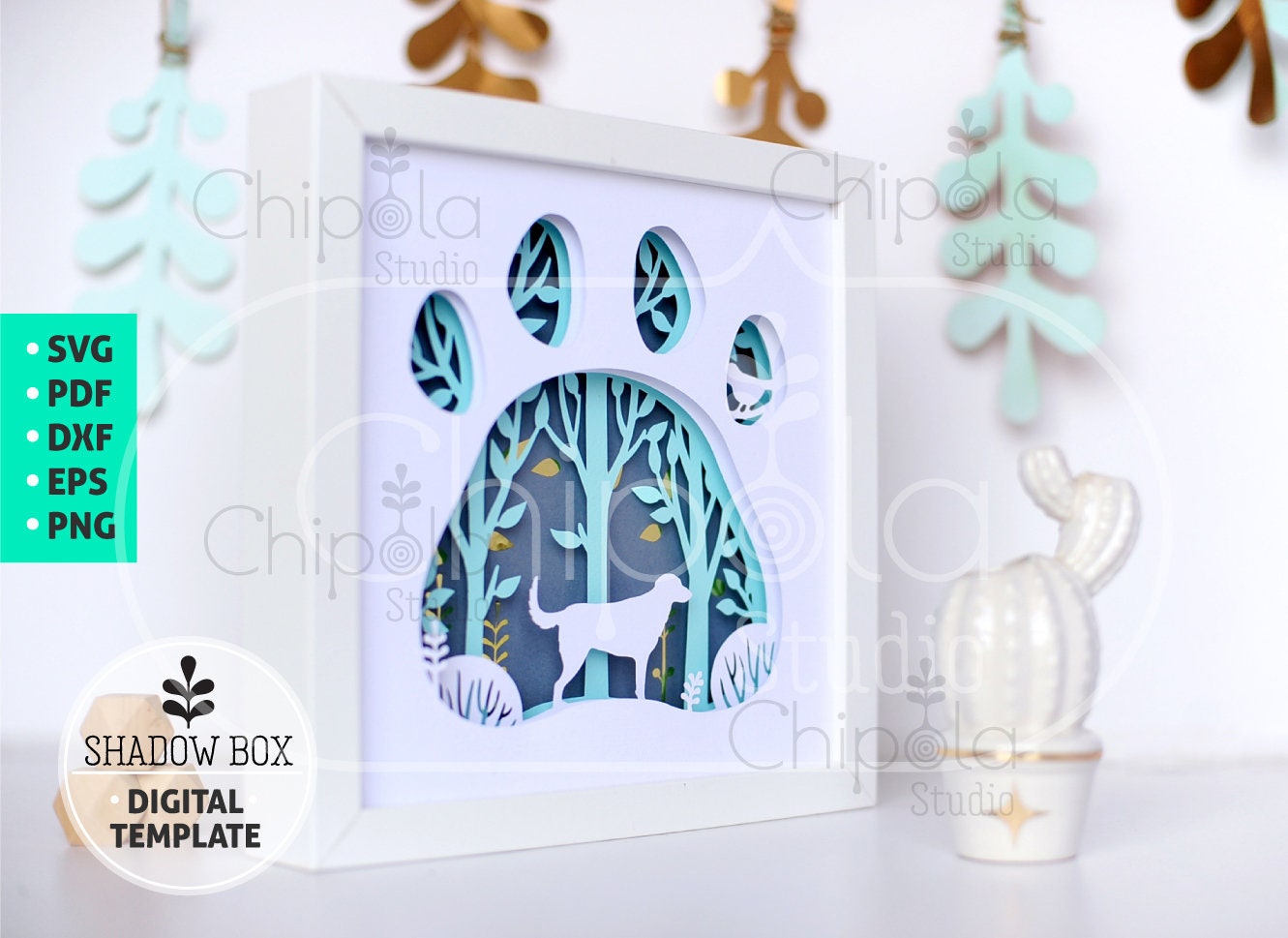 Chinook Dog Breed Shadow Box SVG, 3d Papercut SVG, Layered Paper Art ...