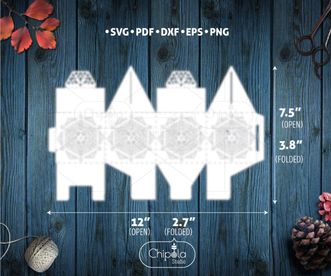 Christmas Winter Favor Box SVG 3D Paper Model Template Candy - Etsy